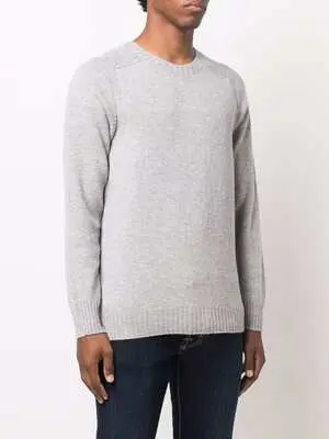 D4.0 Ribbed-trim Virgin-wool Jumper - Grey