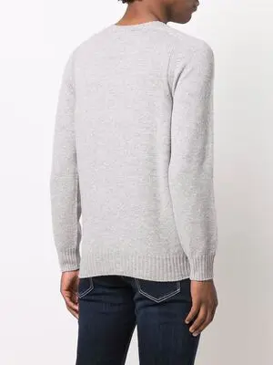 D4.0 Ribbed-trim Virgin-wool Jumper - Grey