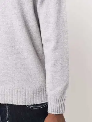 D4.0 Ribbed-trim Virgin-wool Jumper - Grey