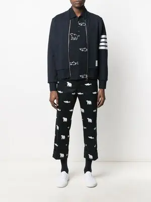 Thom Browne 4-bar Stripe Zip-up Sweatshirt - Blue