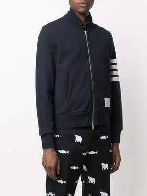 Thom Browne 4-bar Stripe Zip-up Sweatshirt - Blue