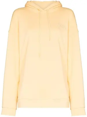 GANNI Logo-embroidered Oversized Hoodie - Yellow