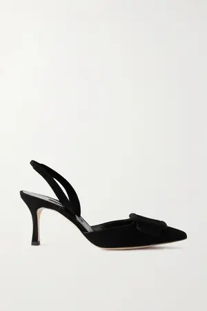 Manolo Blahnik Maysli 70 Buckled Slingback Pumps - Black