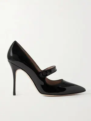 Manolo Blahnik Campari 105 Patent-leather Pumps - Black