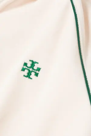 Tory Burch Piped Embroidered Cotton-blend Velour Track Jacket
