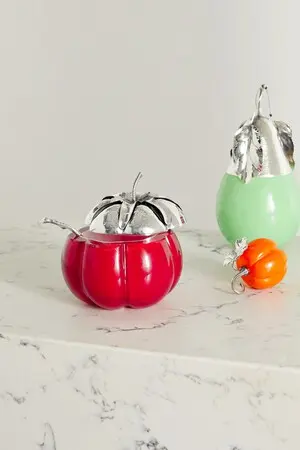 Buccellati Tomato Sterling And Glass Jam Jar