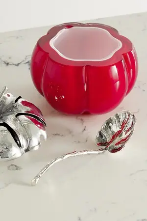 Buccellati Tomato Sterling And Glass Jam Jar