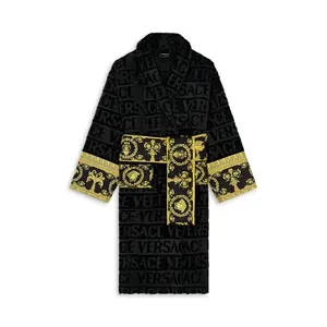 Versace I Heart Baroque Bath Robe - Black