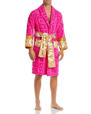 Versace I Heart Baroque Bath Robe Fuschia
