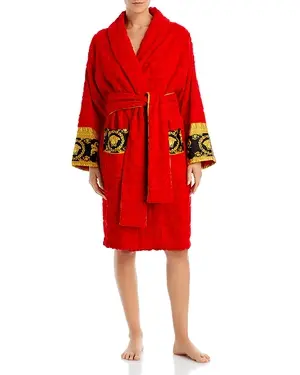 Versace I Heart Baroque Bath Robe Red