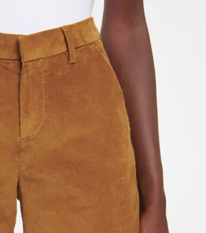 7 For All Mankind High-rise Cotton-blend Velvet Pants