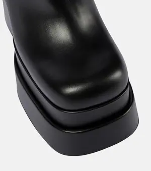 Versace Intrico Leather Platform Ankle Boots