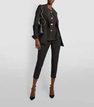 Theory Good Wool Cropped Treeca Trousers - Black