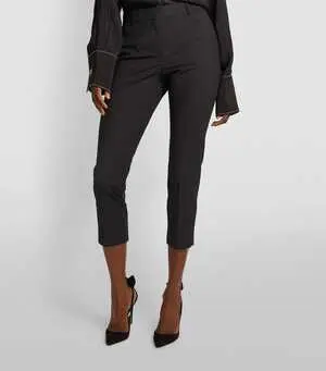 Theory Good Wool Cropped Treeca Trousers - Black