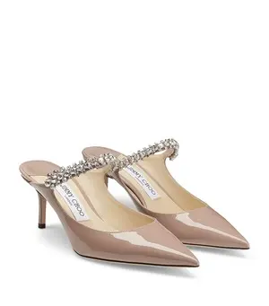 JIMMY CHOO Bing 65 Leather Mules - Pink