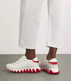 CHRISTIAN LOUBOUTIN Loubishark Calfskin Sneakers - White