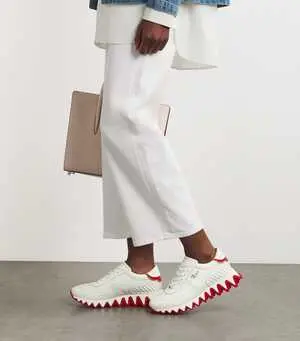 CHRISTIAN LOUBOUTIN Loubishark Calfskin Sneakers - White