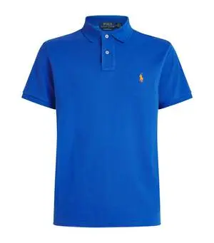Polo Ralph Lauren Polo Ralph Lauren Cotton Mesh Custom Fit Polo Shirt Blue