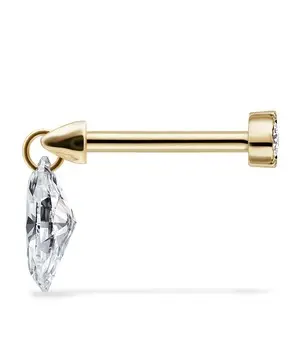 MARIA TASH Floating Marquise Diamond Charm Threaded Stud Earring