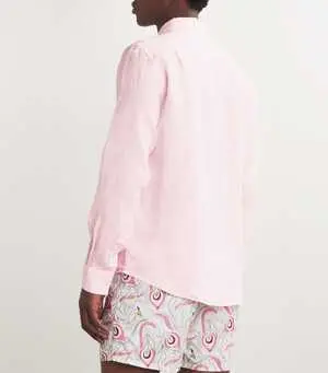 Vilebrequin Linen Embroidered Caroubis Shirt - Pink