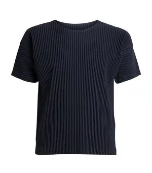 Issey Miyake Pleated T-shirt - Navy
