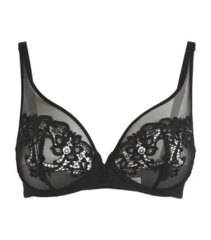 Simone Perele Embroidered Saga Plunge Bra Black