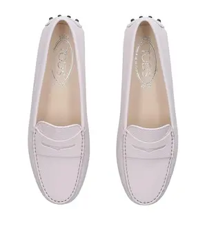 TOD'S Leather Gommino Driving Loafers - Beige