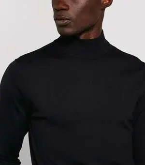 Sandro Mock Neck Wool Sweater - Black