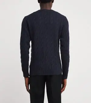 Ralph Lauren Purple Label Cashmere Cable-knit Sweater - Navy