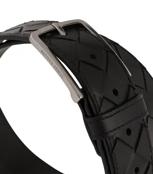 Bottega Veneta Leather Intrecciato Belt