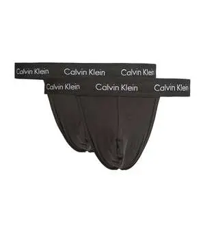 Calvin Klein Stretch-cotton Thong Briefs - Black