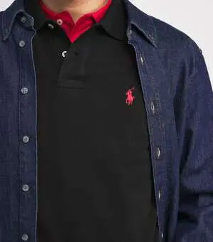 Polo Ralph Lauren Cotton Mesh Custom-fit Polo Shirt - Black