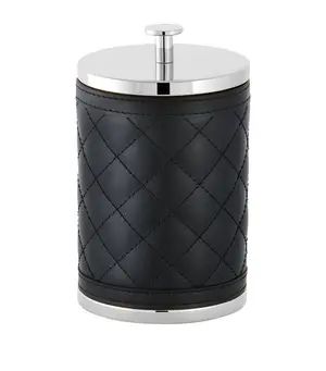 RIVIERE Large Quilted Round Box - Black