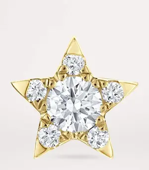MARIA TASH Diamond Star Threaded Stud Earring - Gold