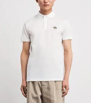 Ralph Lauren Purple Label Cotton Logo Polo Shirt - White