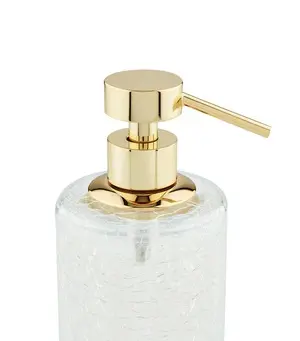 ZODIAC Cracked Crystal Soap Dispenser - Gold