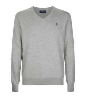 Polo Ralph Lauren Pima Cotton V-Neck Sweater Andover Heath
