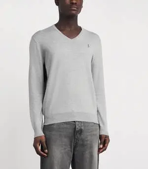 Polo Ralph Lauren Pima Cotton V-neck Sweater - Grey