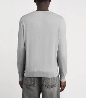 Polo Ralph Lauren Pima Cotton V-neck Sweater - Grey