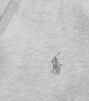 Polo Ralph Lauren Pima Cotton V-neck Sweater - Grey