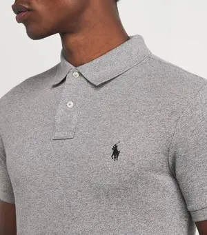Polo Ralph Lauren Embroidered Logo Polo Shirt - Grey
