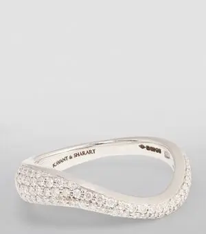 KAVANT & SHARART Gold And Diamond Talay Flow Wave Ring