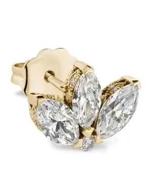 MARIA TASH Diamond Lotus Stud Earring - Gold