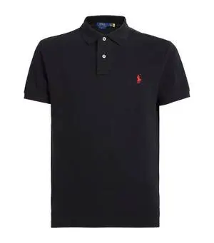 Polo Ralph Lauren Cotton Mesh Slim-fit Polo Shirt - Black