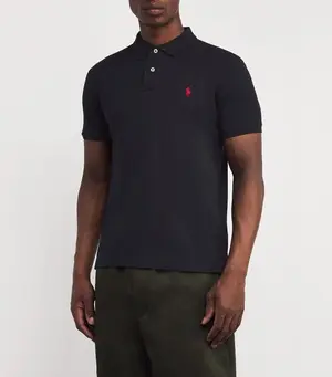 Polo Ralph Lauren Cotton Mesh Slim-fit Polo Shirt - Black