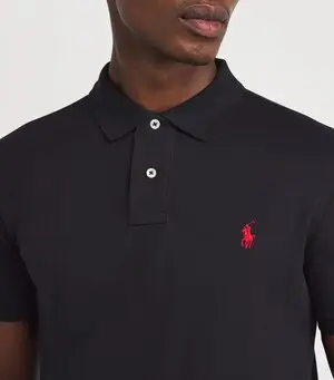 Polo Ralph Lauren Cotton Mesh Slim-fit Polo Shirt - Black