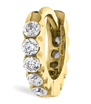 MARIA TASH Invisible Set Diamond Eternity Hoop Earring - Gold