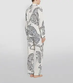 Desmond & Dempsey Jaguar Print Long Pyjama Set