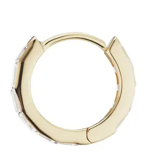 MARIA TASH Invisible Baguette Diamond Eternity Hoop Earring - Gold