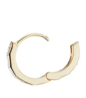 MARIA TASH Invisible Baguette Diamond Eternity Hoop Earring - Gold